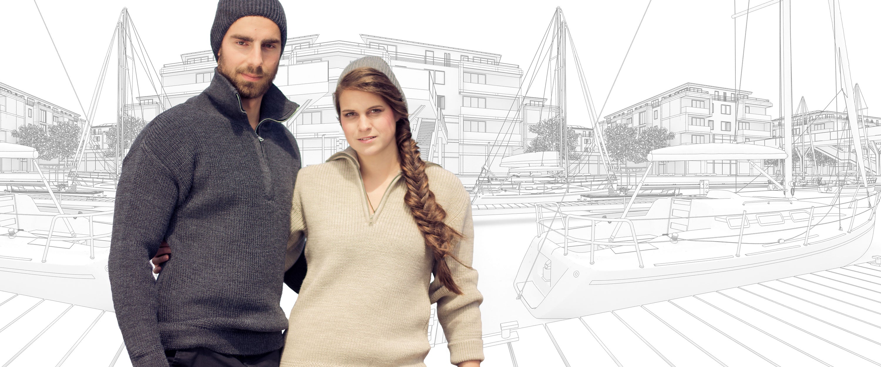 Blauer Peter-Troyer, Merino-Pullover, Troyer-Jacken, Mützen und Schals ...